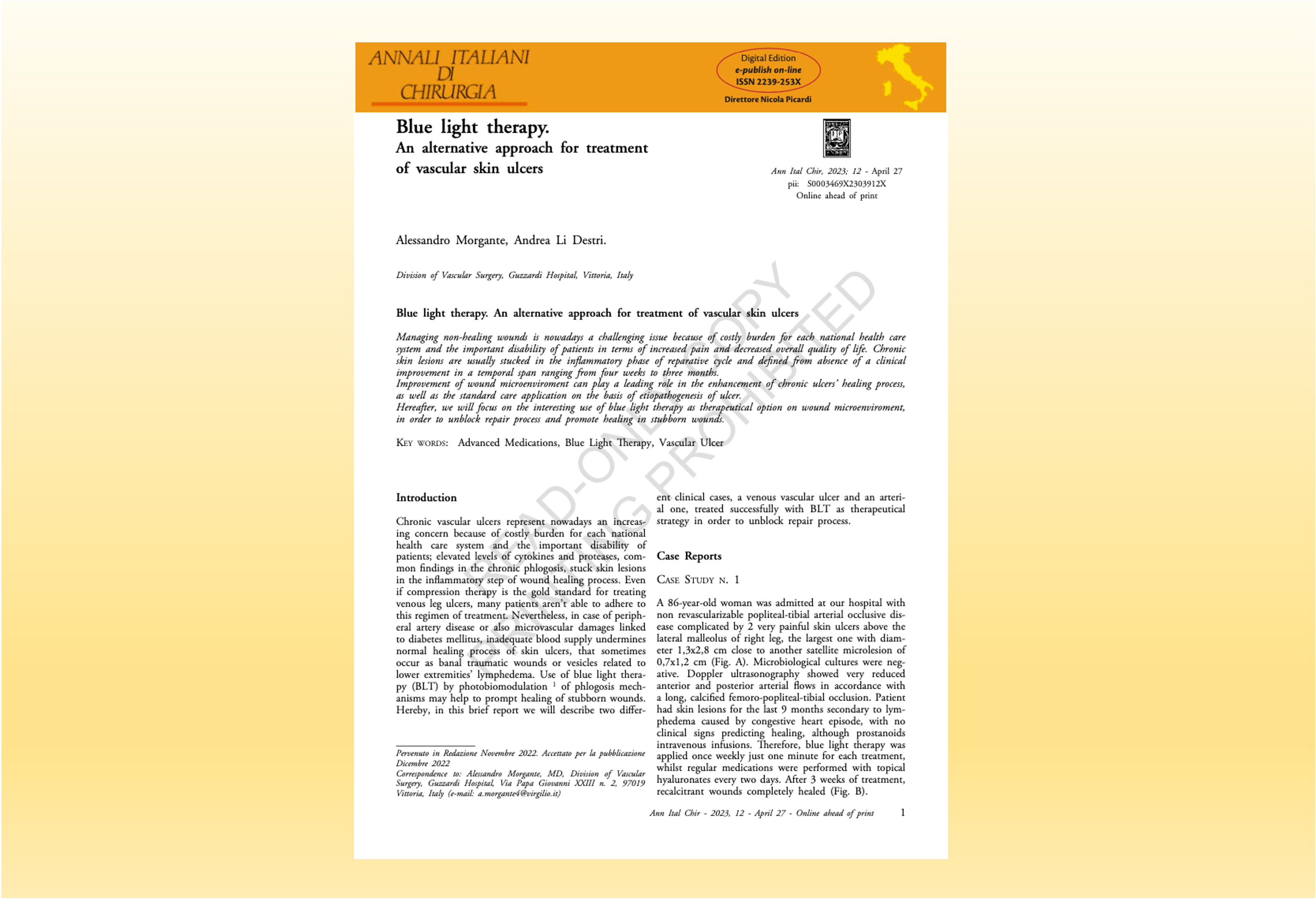 Blue Light: an alternative approach for treatment of vascular ulcers ...