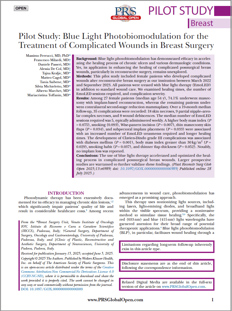 Blue Light for the treatment of complicated wounds in breast surgery ...